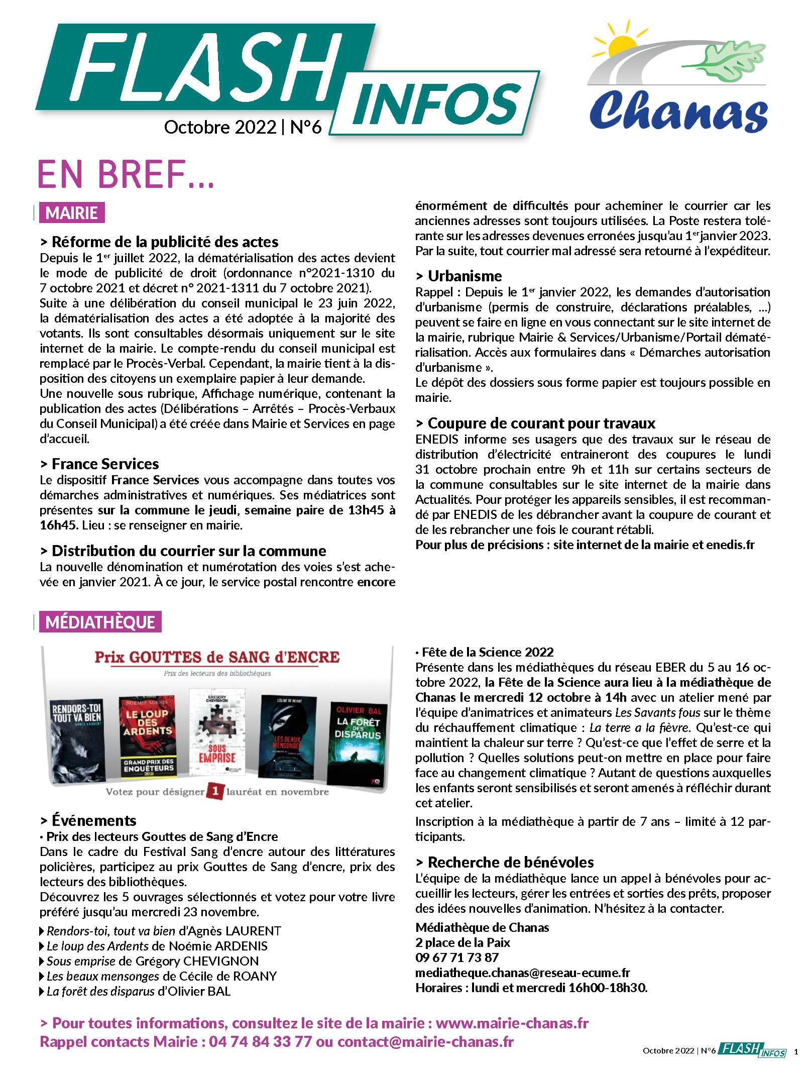 FLASH INFOS N°6 - www.mairie-chanas