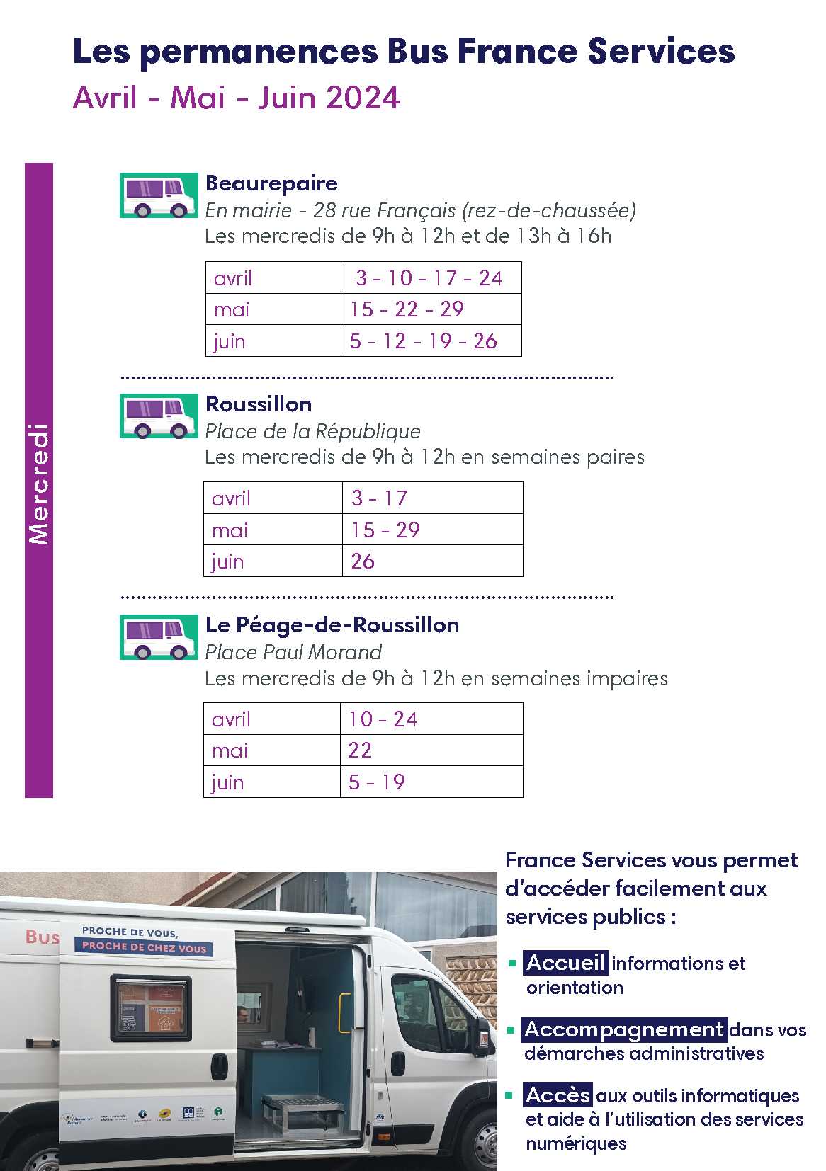PERMANENCES BUS FRANCE SERVICES PLACE DU MARCHE - www.mairie-chanas